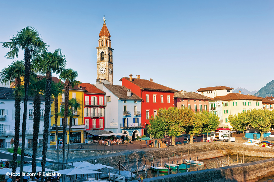 Church and Embankment of Ascona in Ticino in Switzerland - Mondial Tours